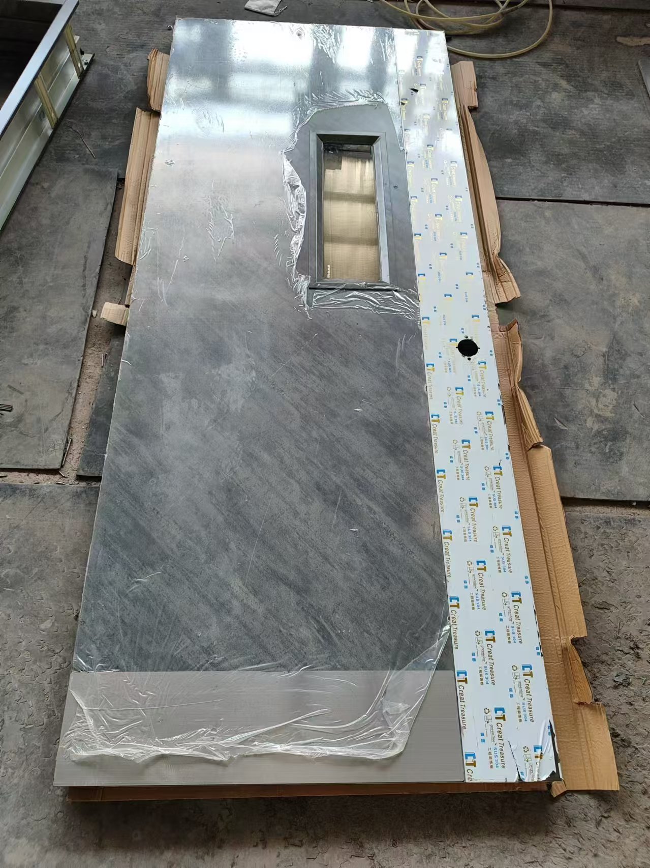 Rock board style UL fire rated steel doors with KD frame and mirror S.S ...